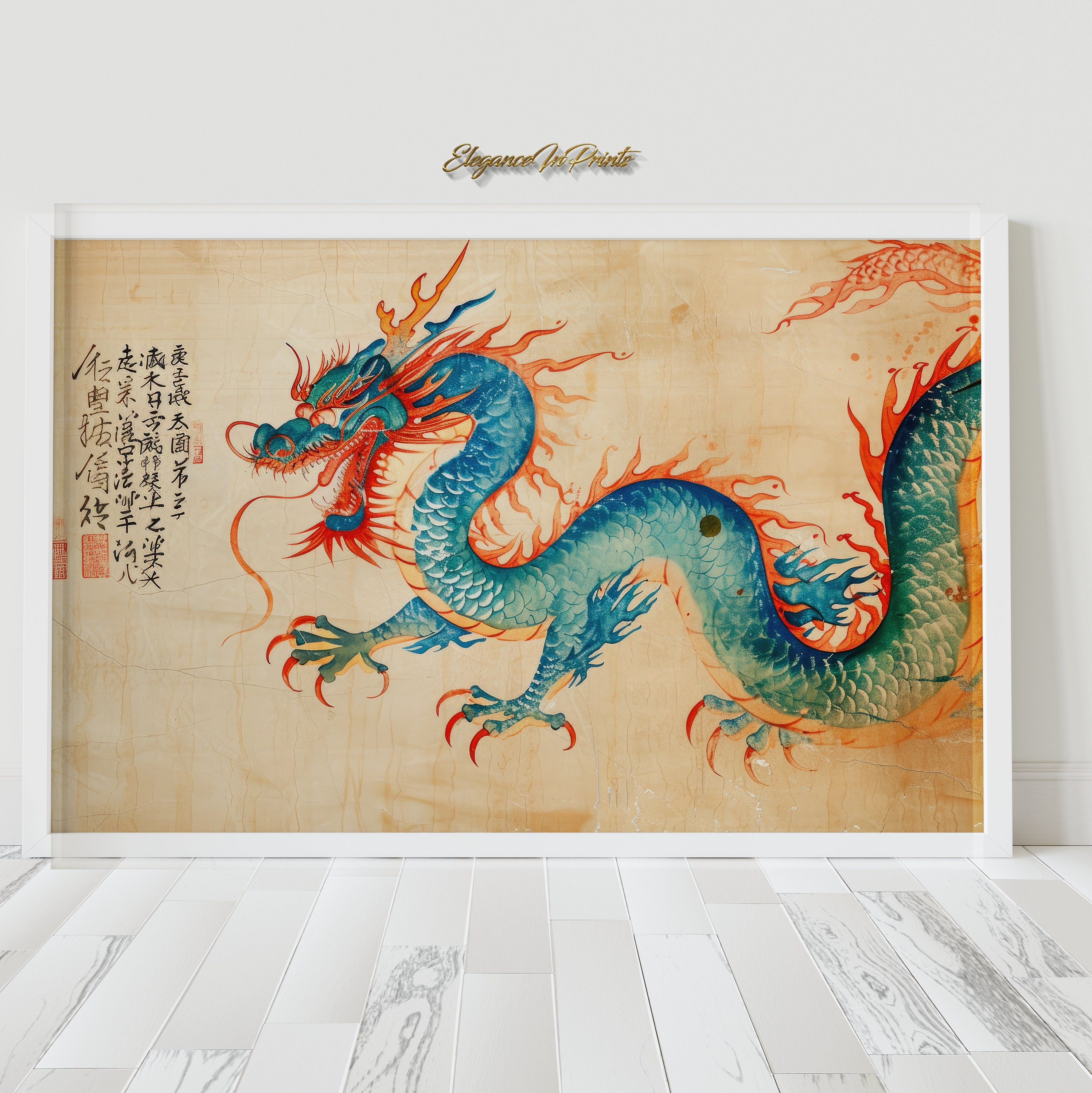 Dragon Painting, Dragon Wall Art, Chinese Dragon Painting, Japan Dragon ...