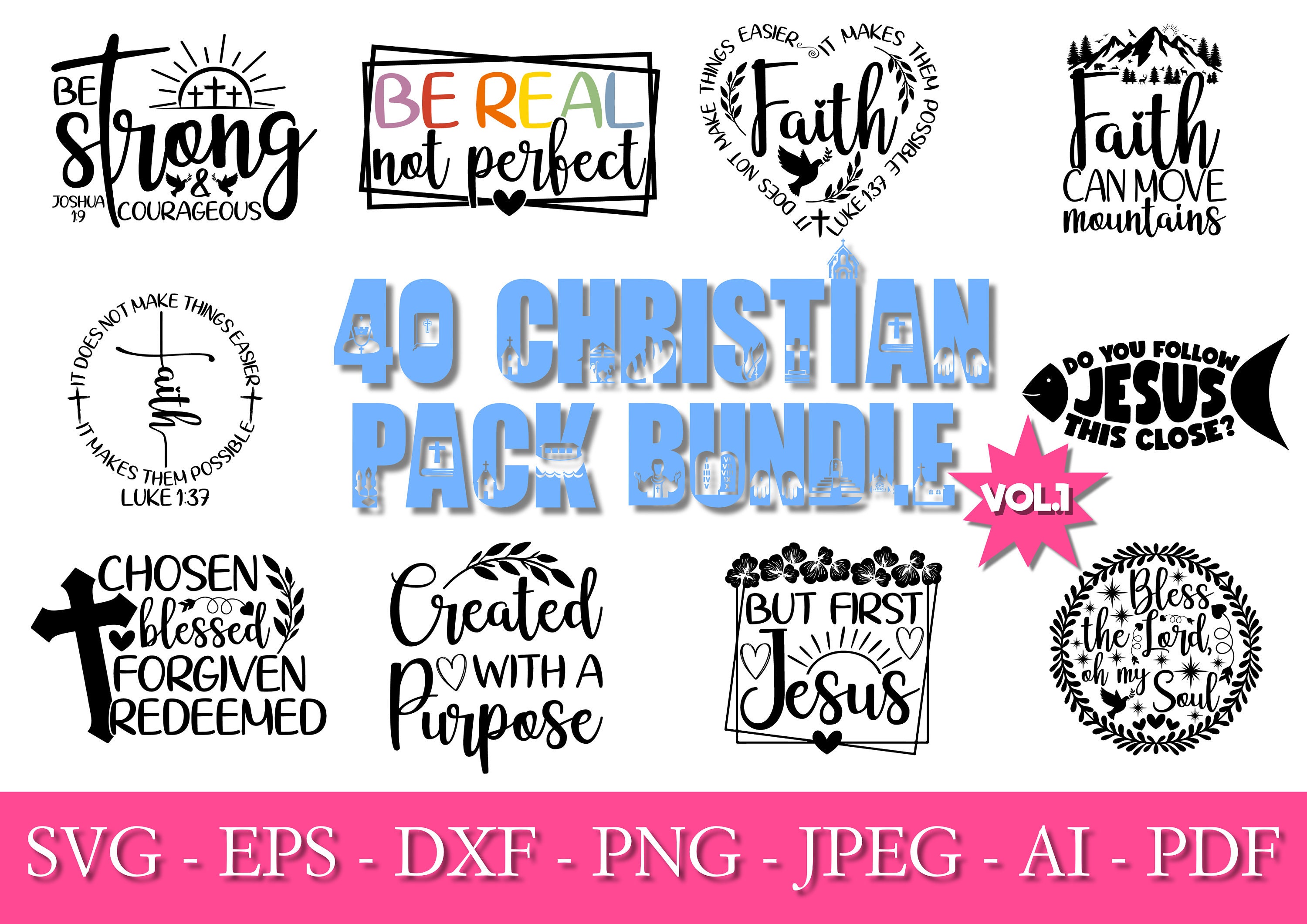 Christian Bundle SVG Scripture Bundle Instant Download Bible Verse ...