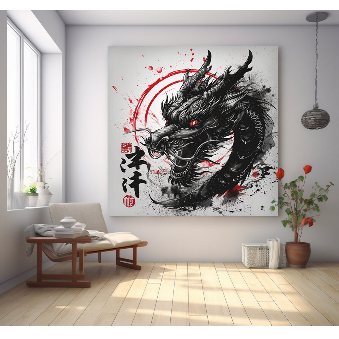 Dragon Painting, Dragon Wall Art, Chinese Dragon Painting, Japan Dragon ...