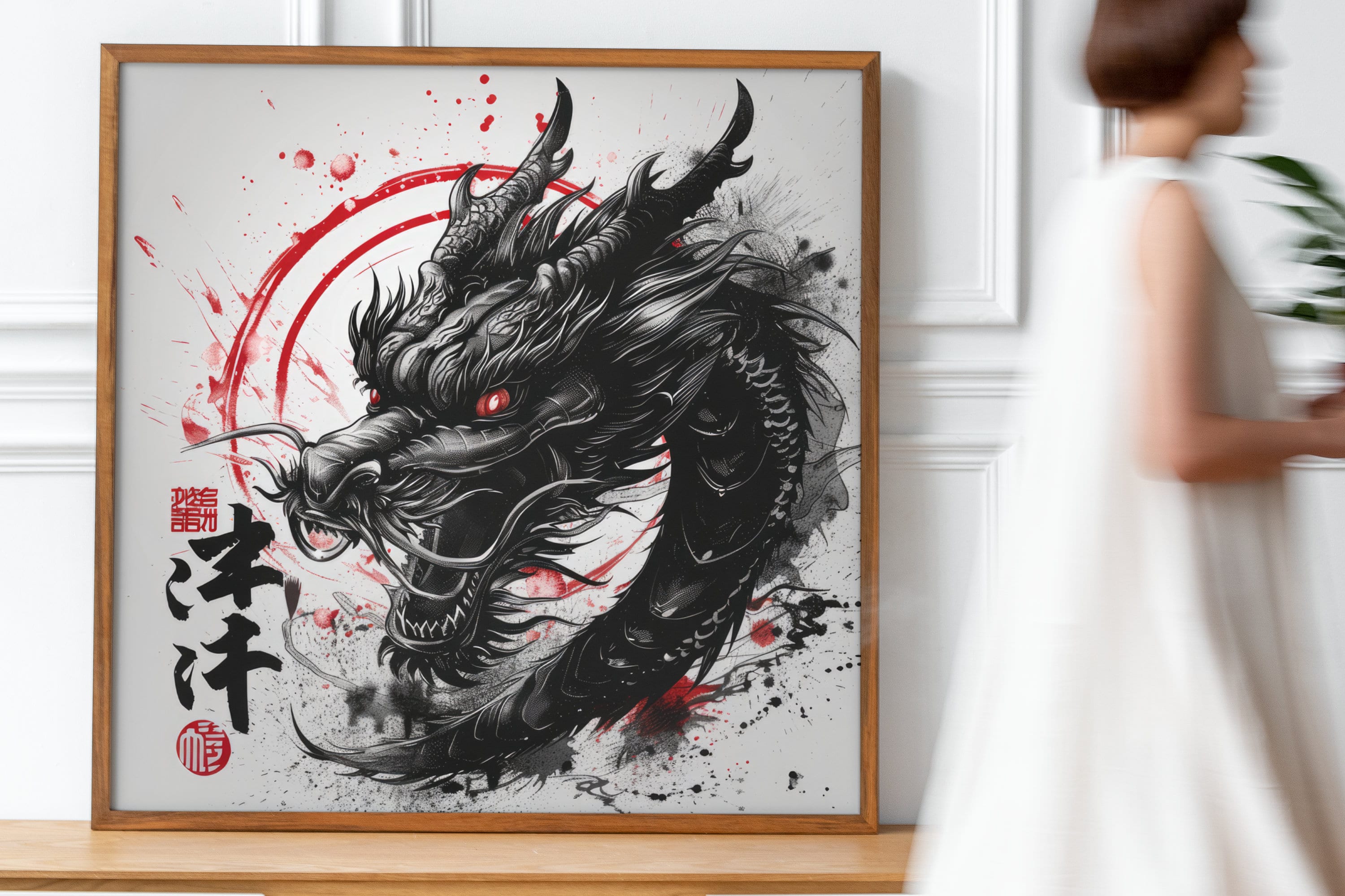 Dragon Painting, Dragon Wall Art, Chinese Dragon Painting, Japan Dragon ...