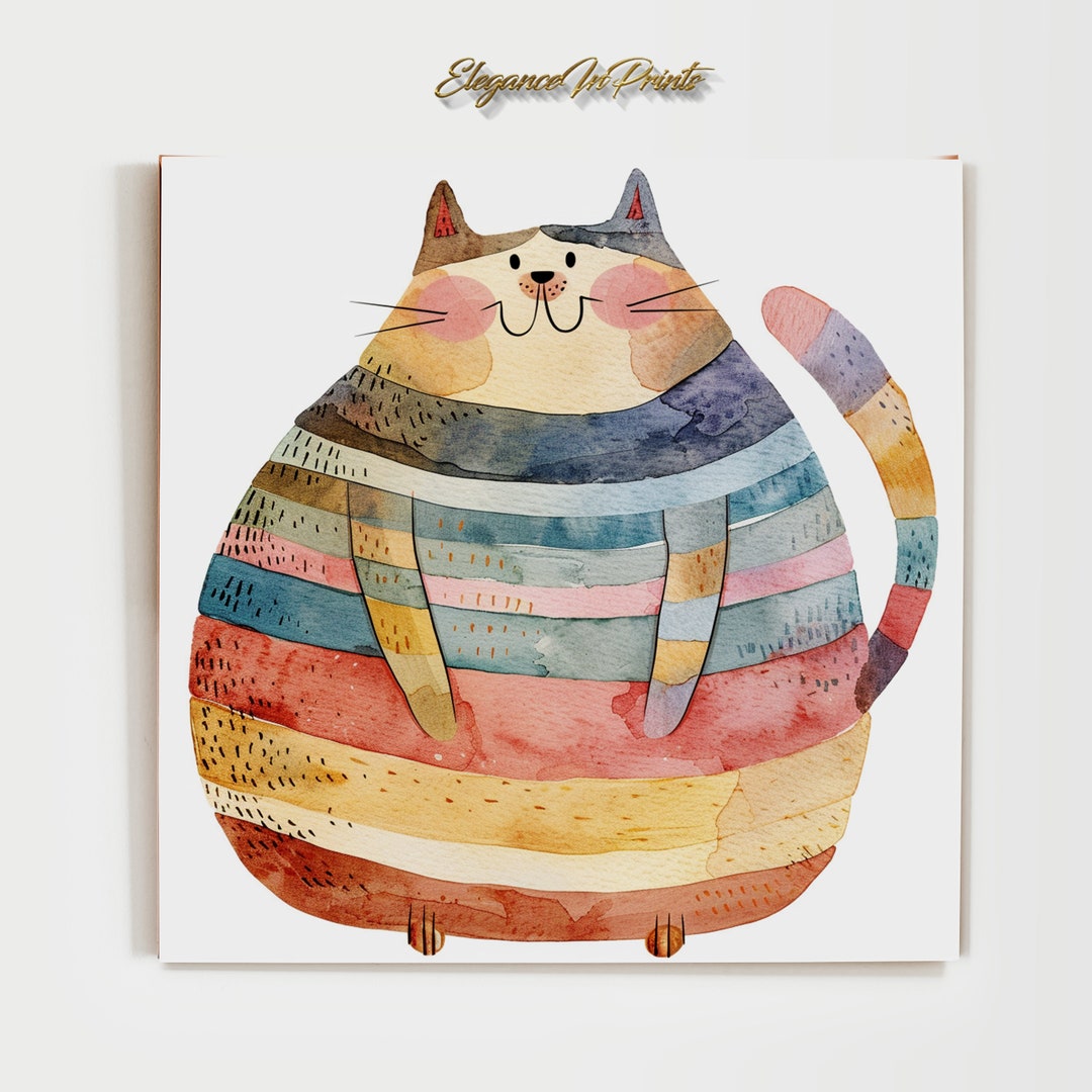 Cat Art Print, Cat Print, Cat Wall Art, Cat Wall Decor, Cat Wall ...