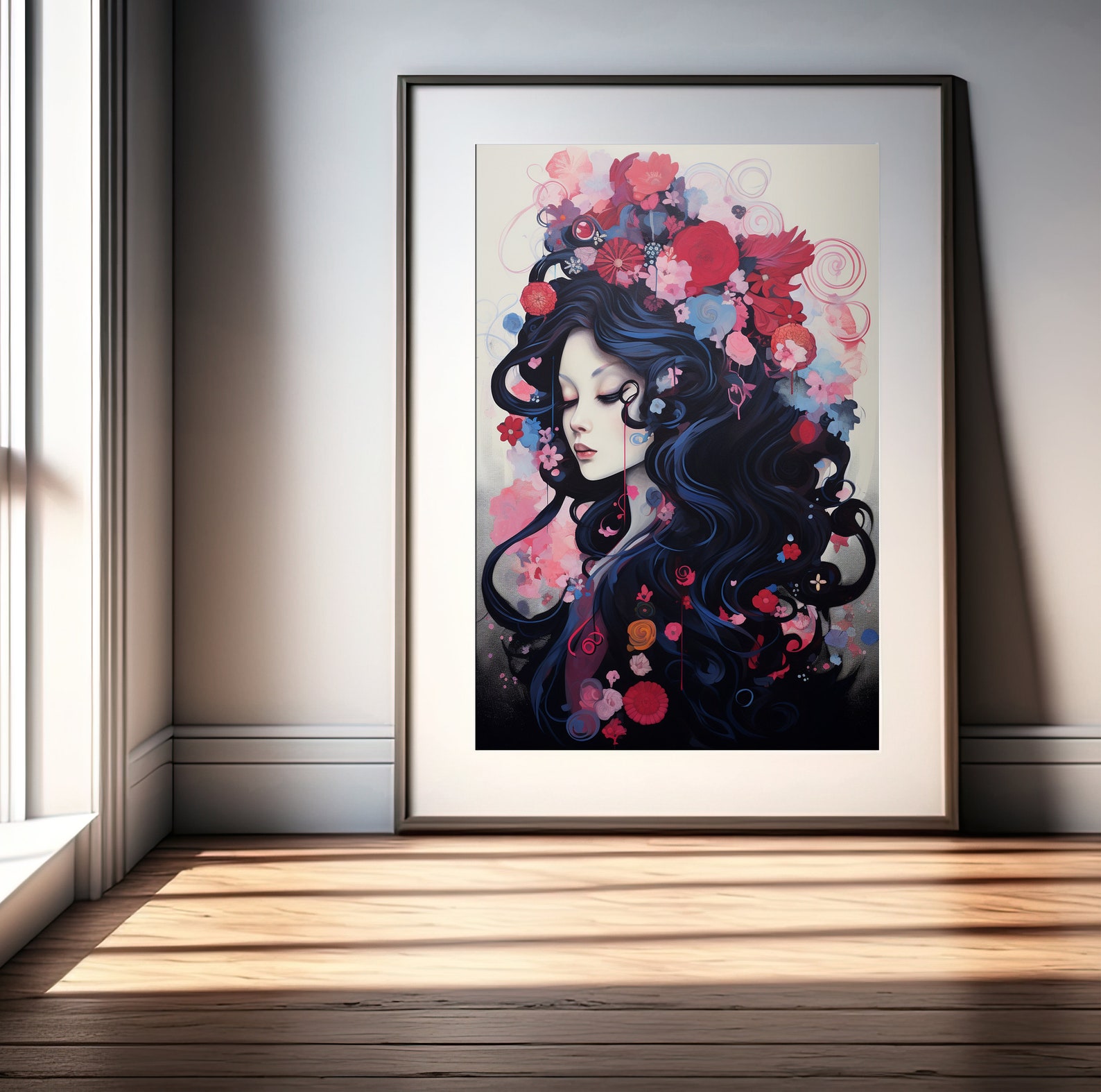 Japanese Woman Poster Oriental Art Print Japanese Wall Art - Etsy