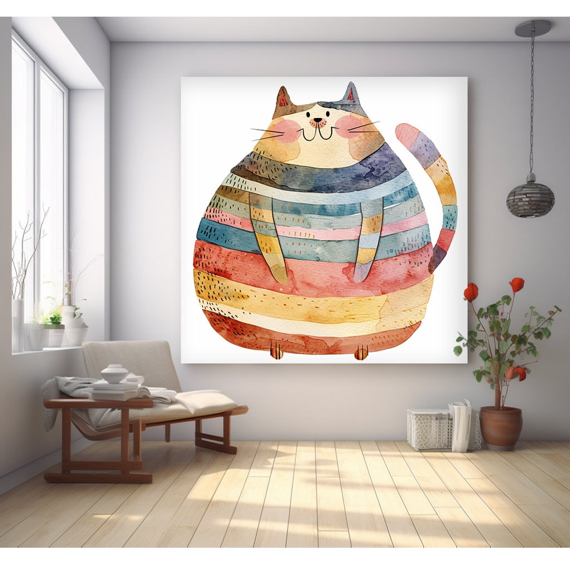 Cat Art Print, Cat Print, Cat Wall Art, Cat Wall Decor, Cat Wall ...