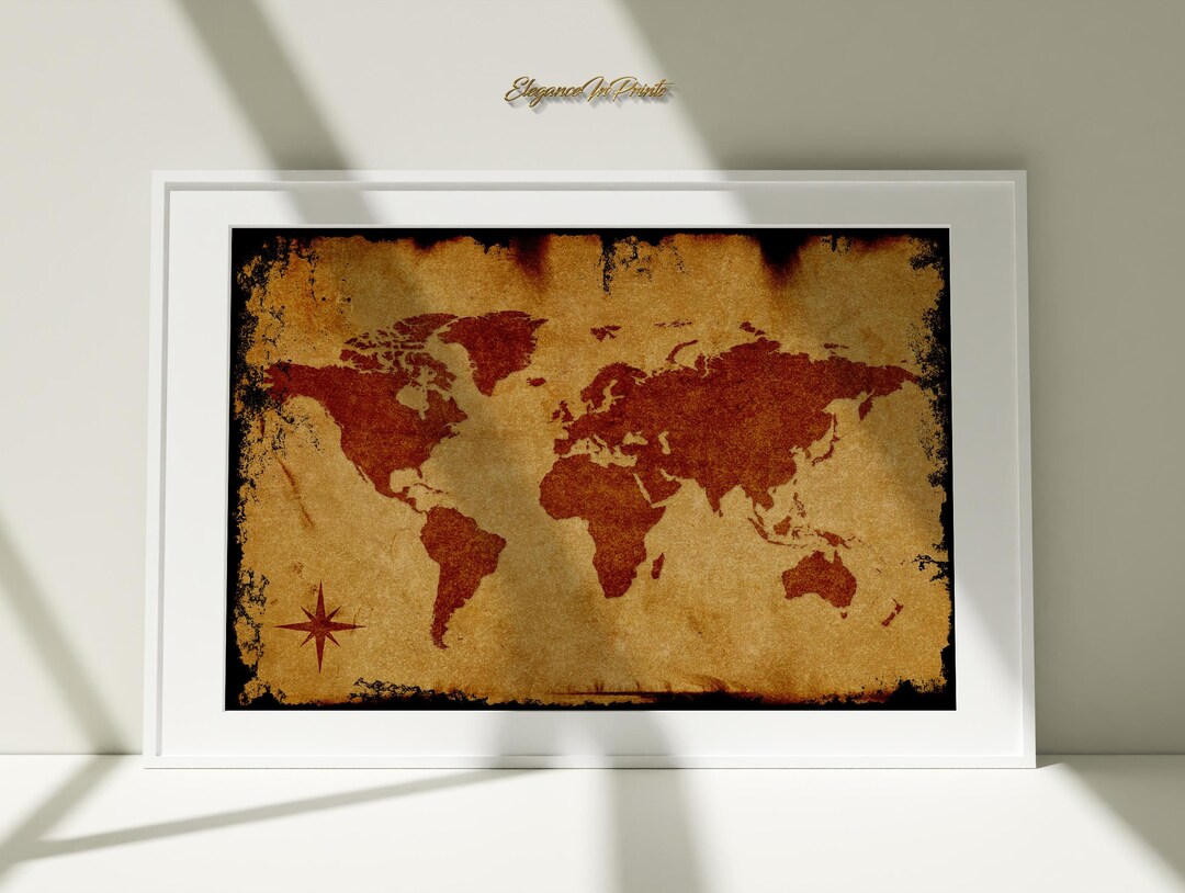 World Map Print, Digital World Map, Download World Map With Countries ...
