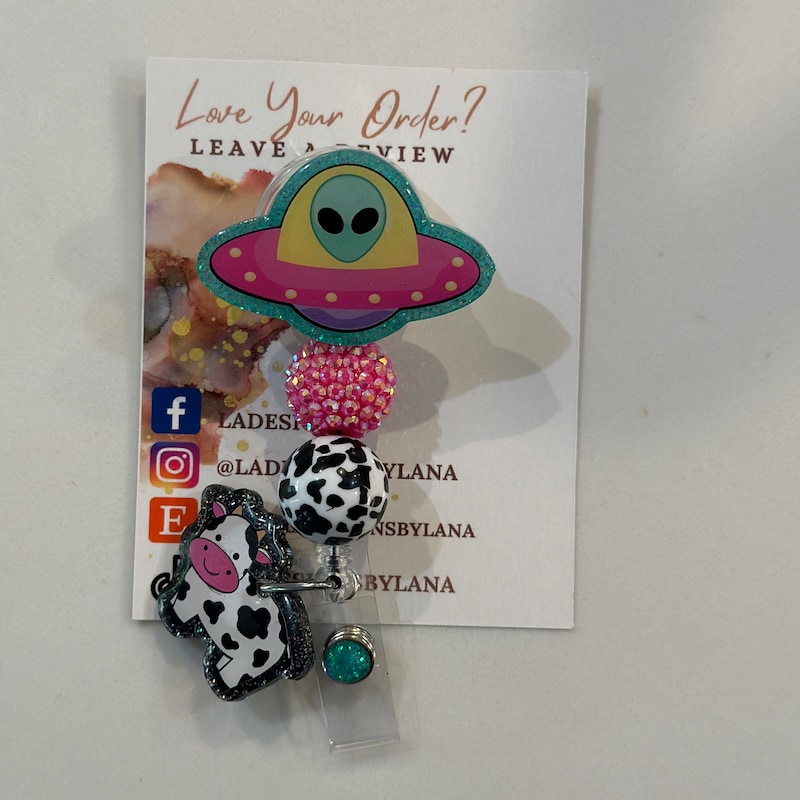 Cow Velcro Badge Reel - Etsy