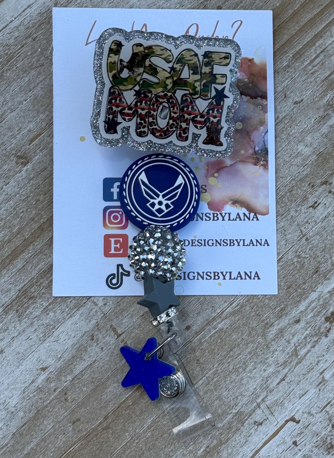 USAF Mom Badge Reel, Patriotic Badge Reel, Military Badge Reel ...