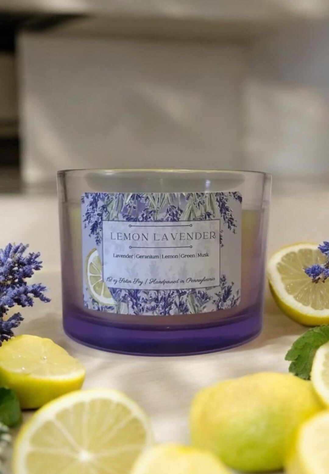 Lemon Lavender Scented Candle - Citrus Herbaceous Spring Scent - Etsy