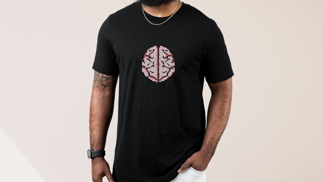 Brain Streetwear Tee Brain Pixel Art Science Shirt Brain - Etsy
