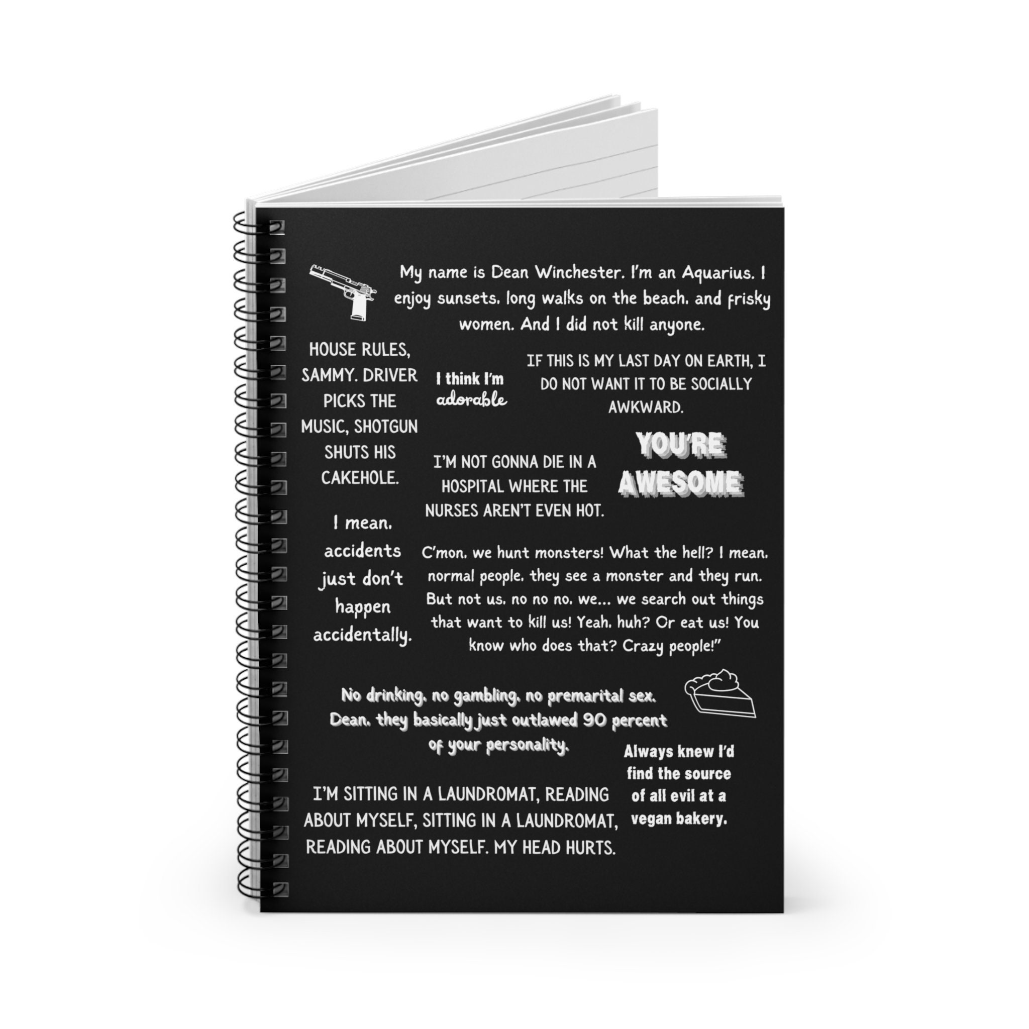 Supernatural Dean Winchester Journal Notebook - Etsy