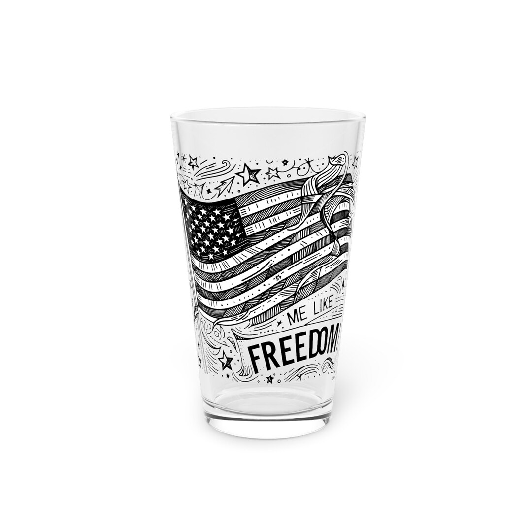 Freedom Pint Glass - 4th of July Glass - Independence Day Glass ...