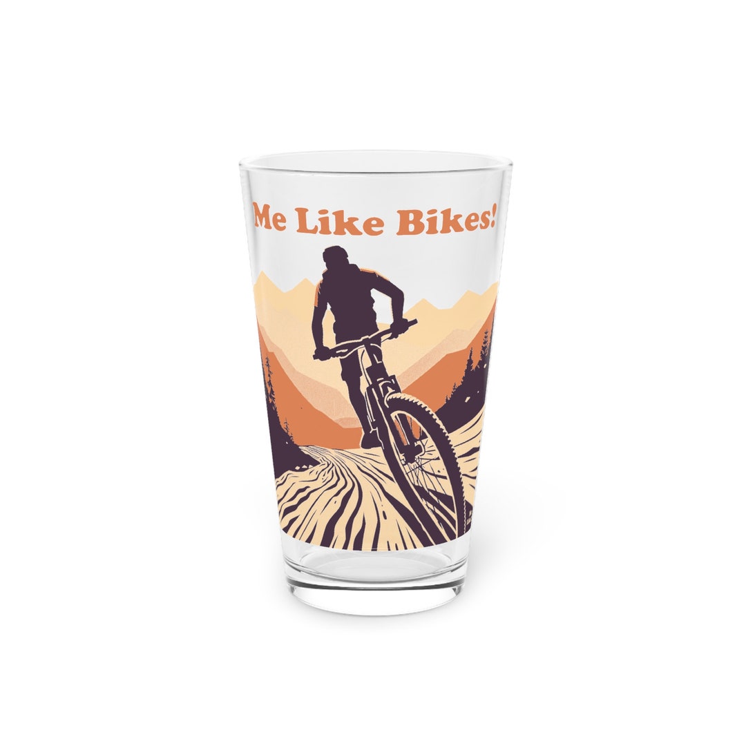 Mountain Bike Glass - Me Like Bikes! - Pint Glass, 16oz - (mountain ...