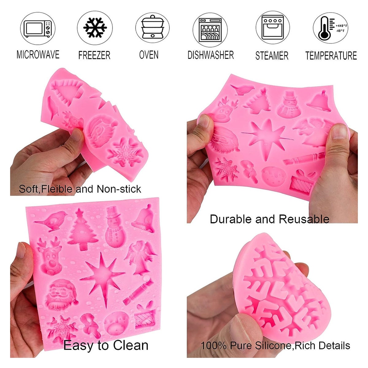 Christmas Silicone Molds Snowflake Molds Mini Xmas Fondant - Etsy