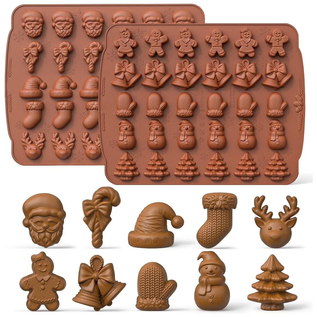 Christmas Chocolate Molds Silicone 2 Pcs 30 Cavity Christmas - Etsy