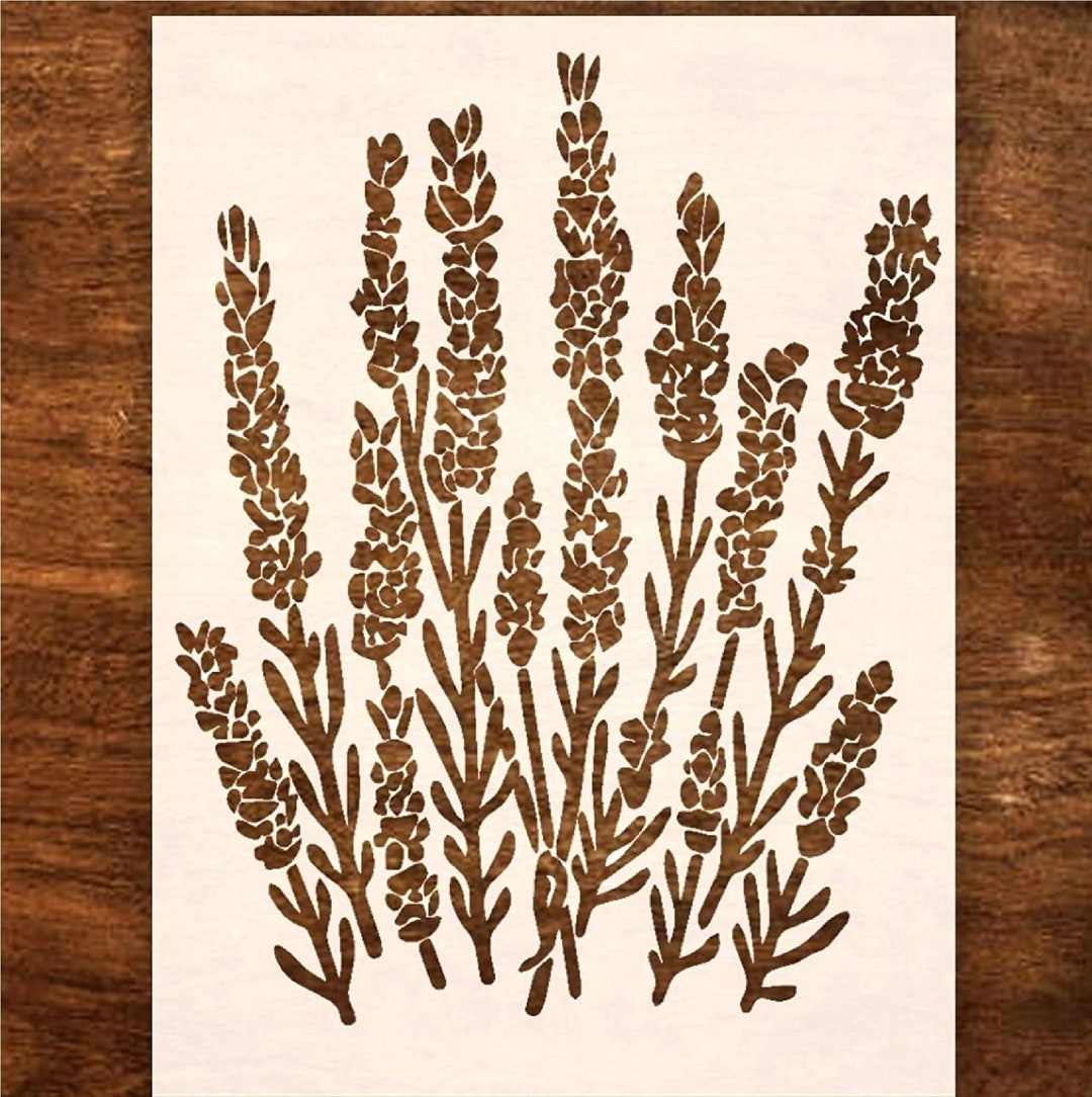 Large Lavender Stencil for Painting on Wood Reusable Drawing Stencils ...