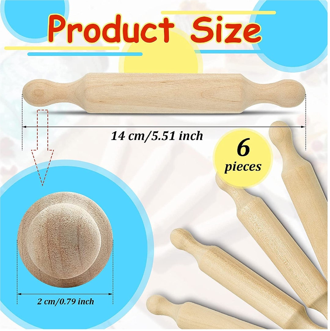 Suclain Wooden Mini Rolling Pin Long Kitchen Baking Small Dough Rolling ...