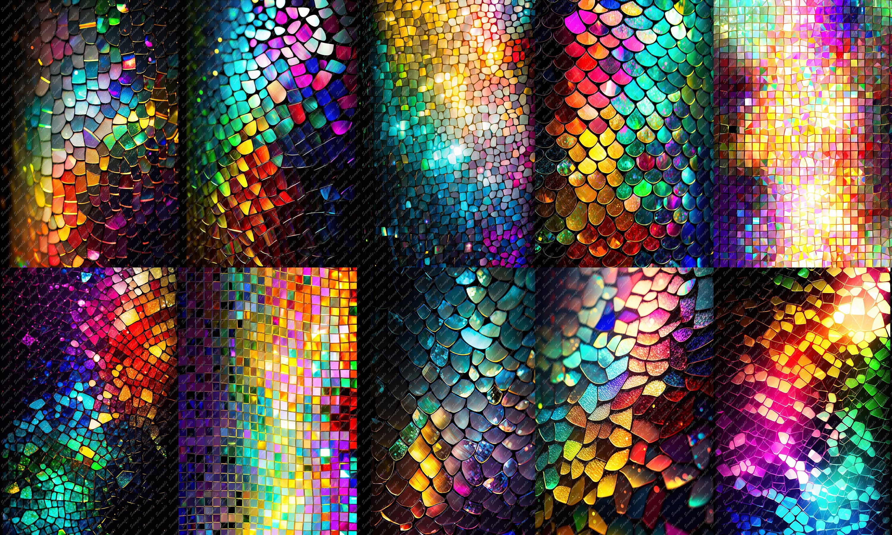 51 X Mosaic Rainbow Backdrops Shimmering Mosaic Rainbow - Etsy