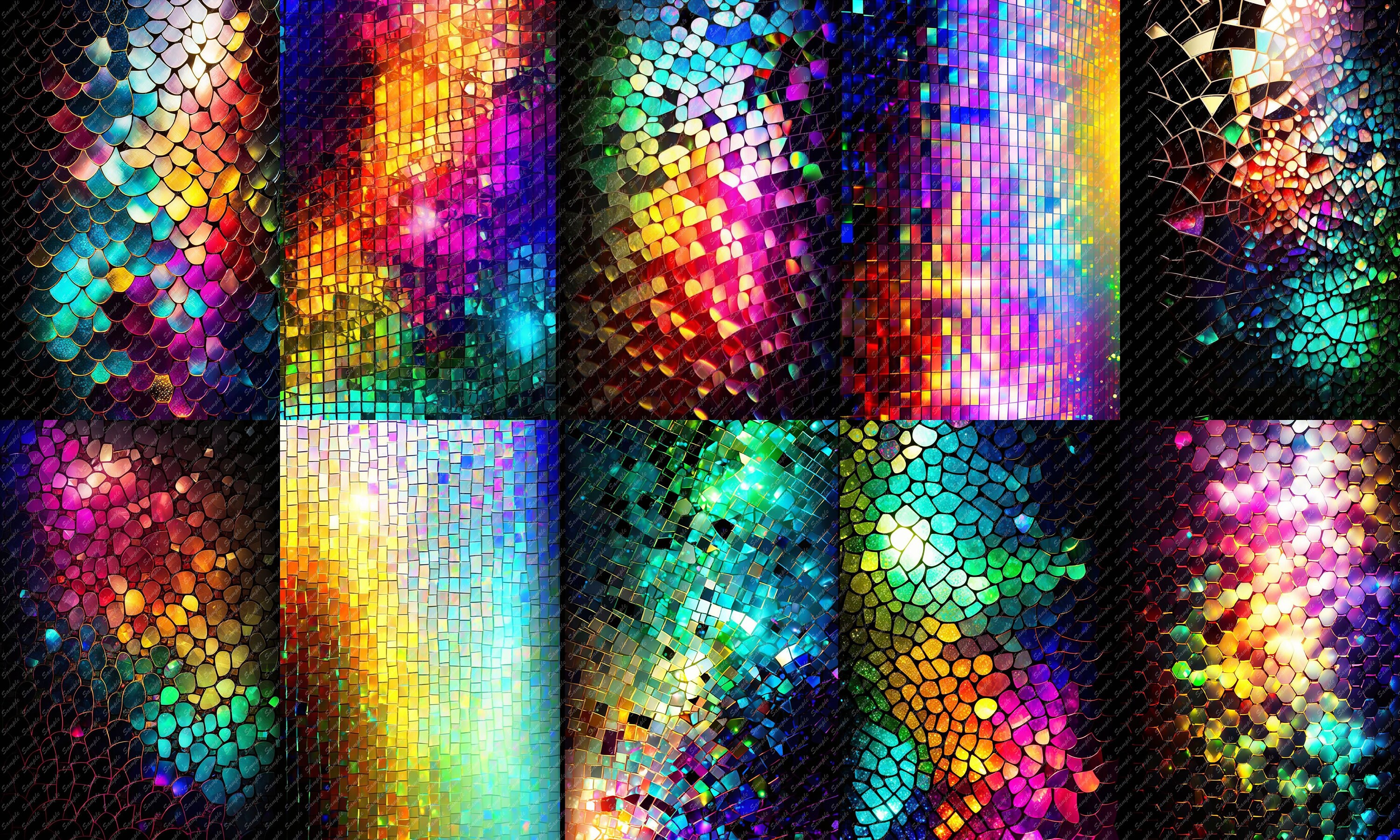 51 X Mosaic Rainbow Backdrops Shimmering Mosaic Rainbow - Etsy