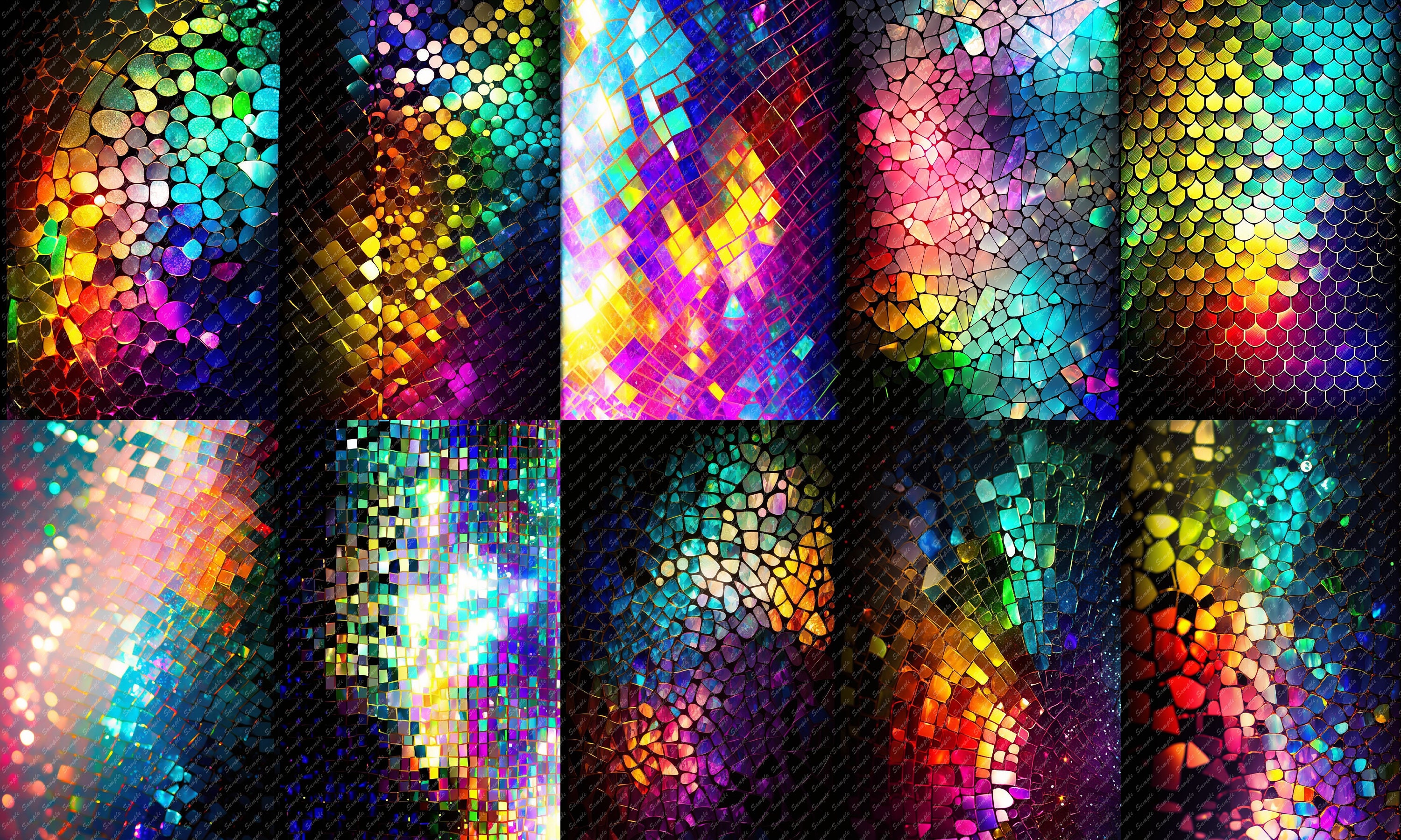 51 X Mosaic Rainbow Backdrops Shimmering Mosaic Rainbow - Etsy