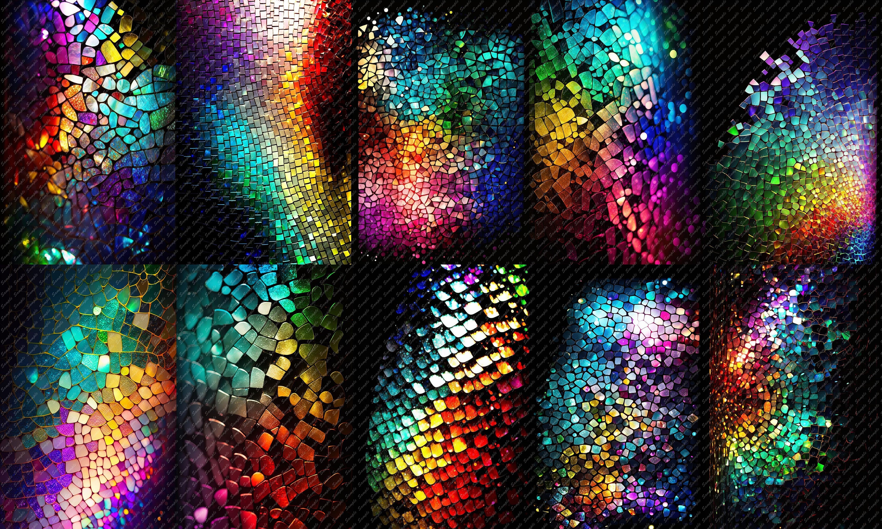 51 X Mosaic Rainbow Backdrops Shimmering Mosaic Rainbow - Etsy