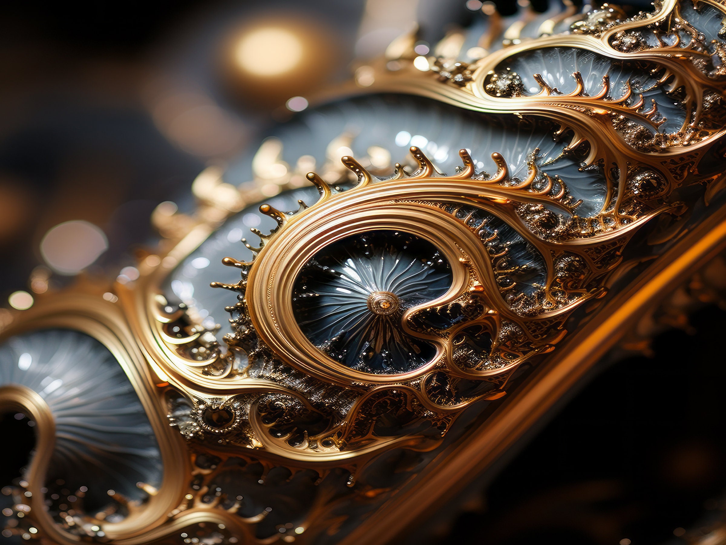 Ferro Art, Luxury, Black, Gold, Blue, Digital Download, Digital Wall ...