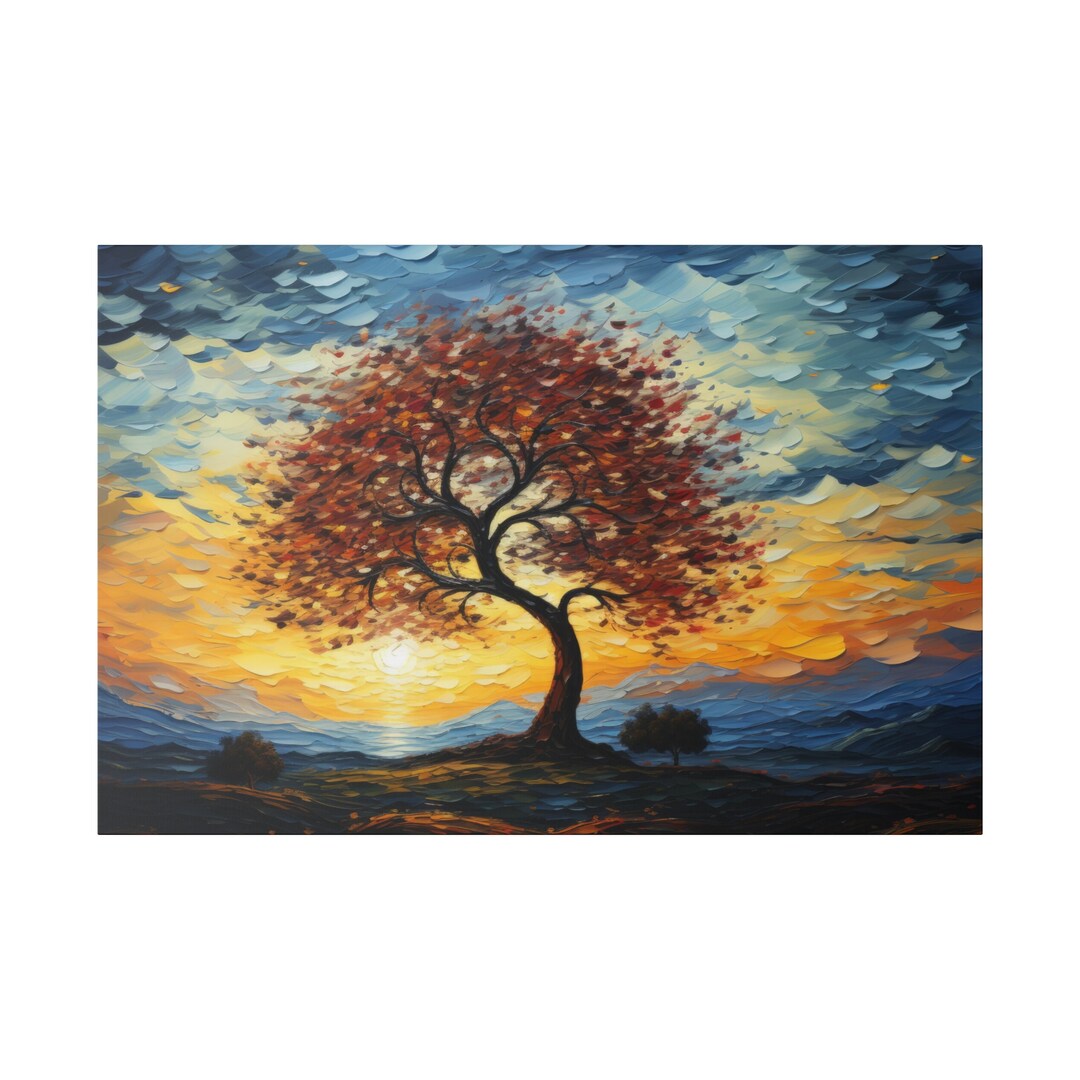 Abstract Realism Sunset Painting Canvas Wall Art - Etsy