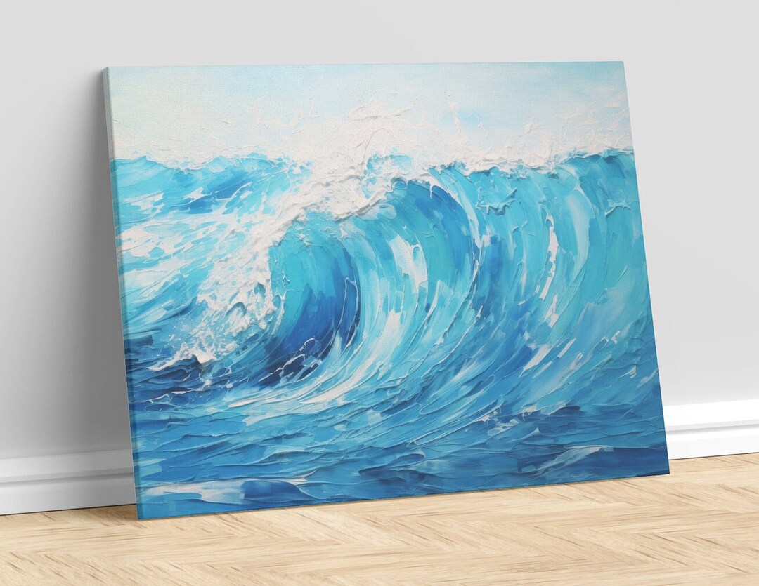 Impasto Painting, Wave Curl, Wave, Thick Paint, Aqua Marine, White ...