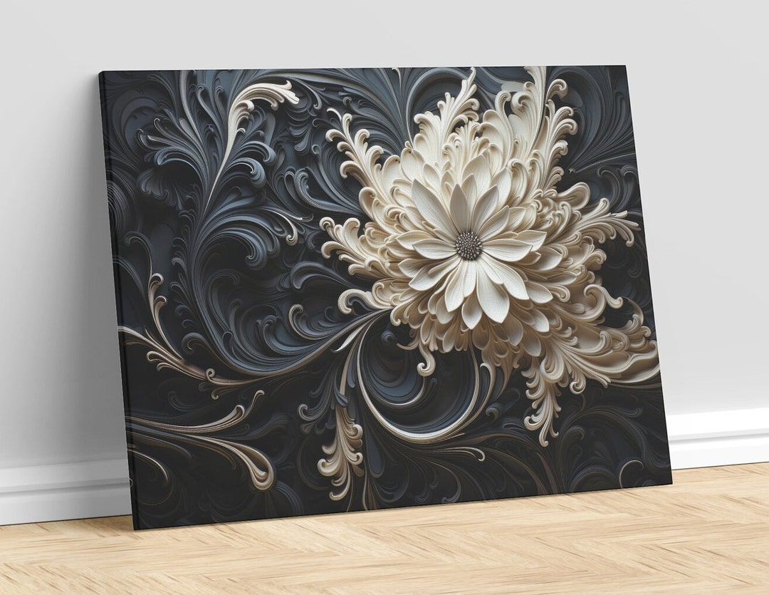 Optical Art, Abstract, Filigree, Flower, Black and White, Digital ...
