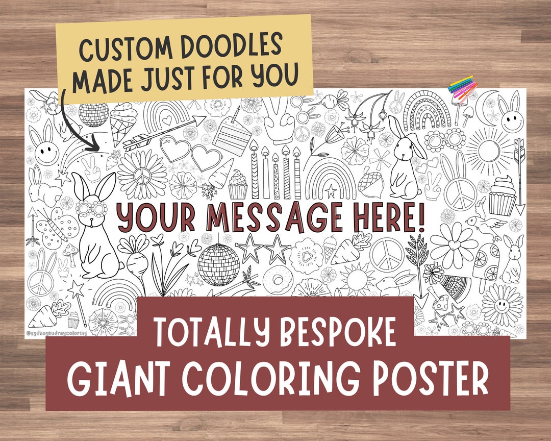 GIANT Custom & Personalized Coloring Poster - Totally Bespoke, Choose ...