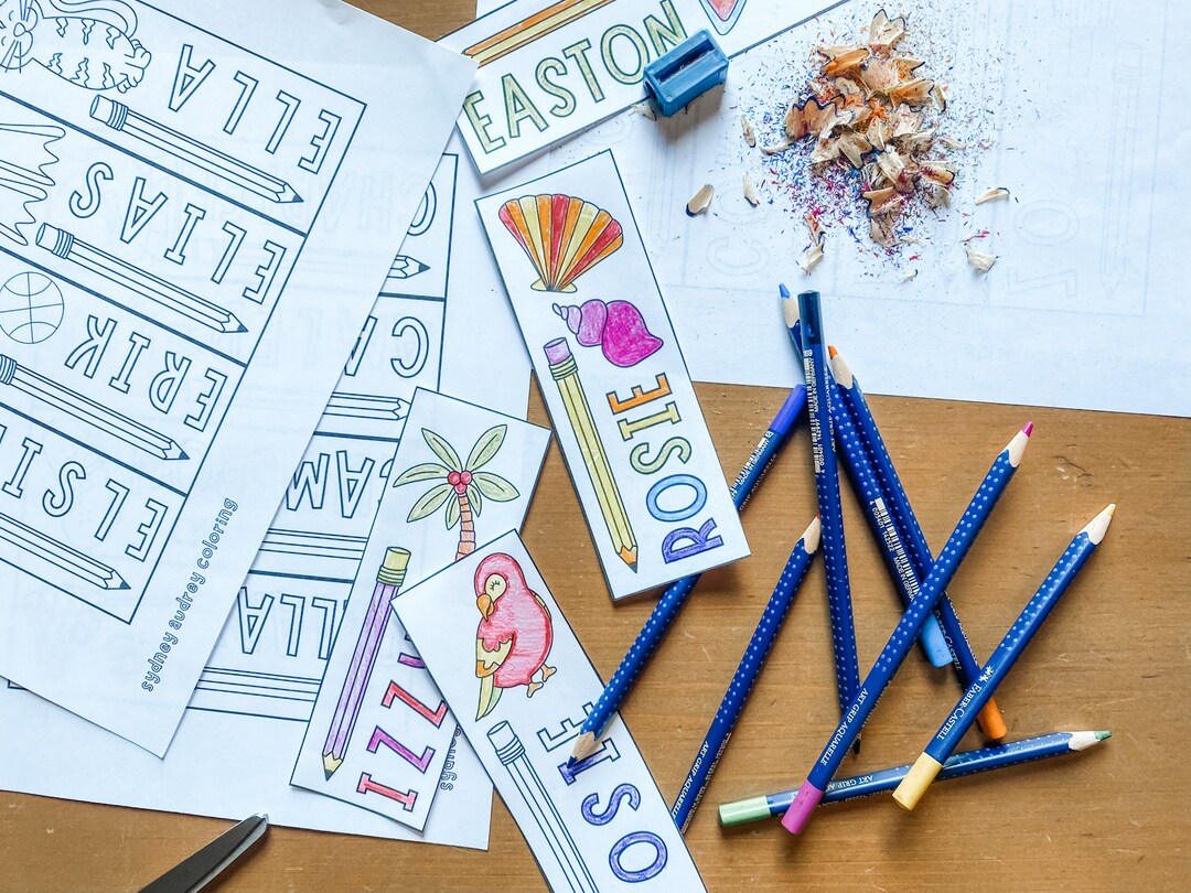 20 Personalized Bookmarks - Printable & Coloring for Students ...