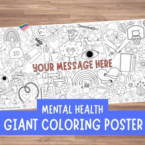 GIANT Personalized Mental Health Theme Coloring Poster - Huge Coloring ...