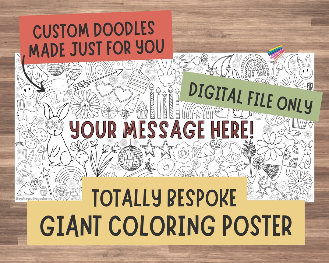 GIANT Digital Custom & Personalized Coloring Poster - PDF File Only ...