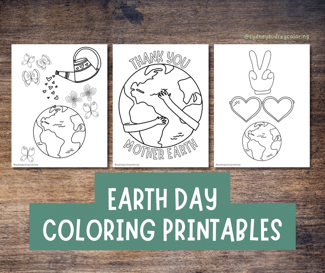 Earth Day Coloring Printables - Instant Coloring Downloads for to ...