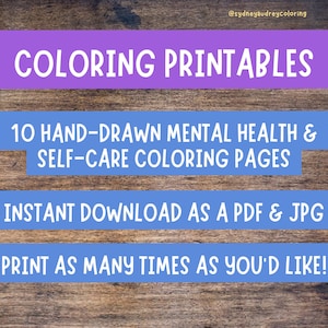 Mental Health Coloring Pages - 10 Self Care Activities and Coloring ...