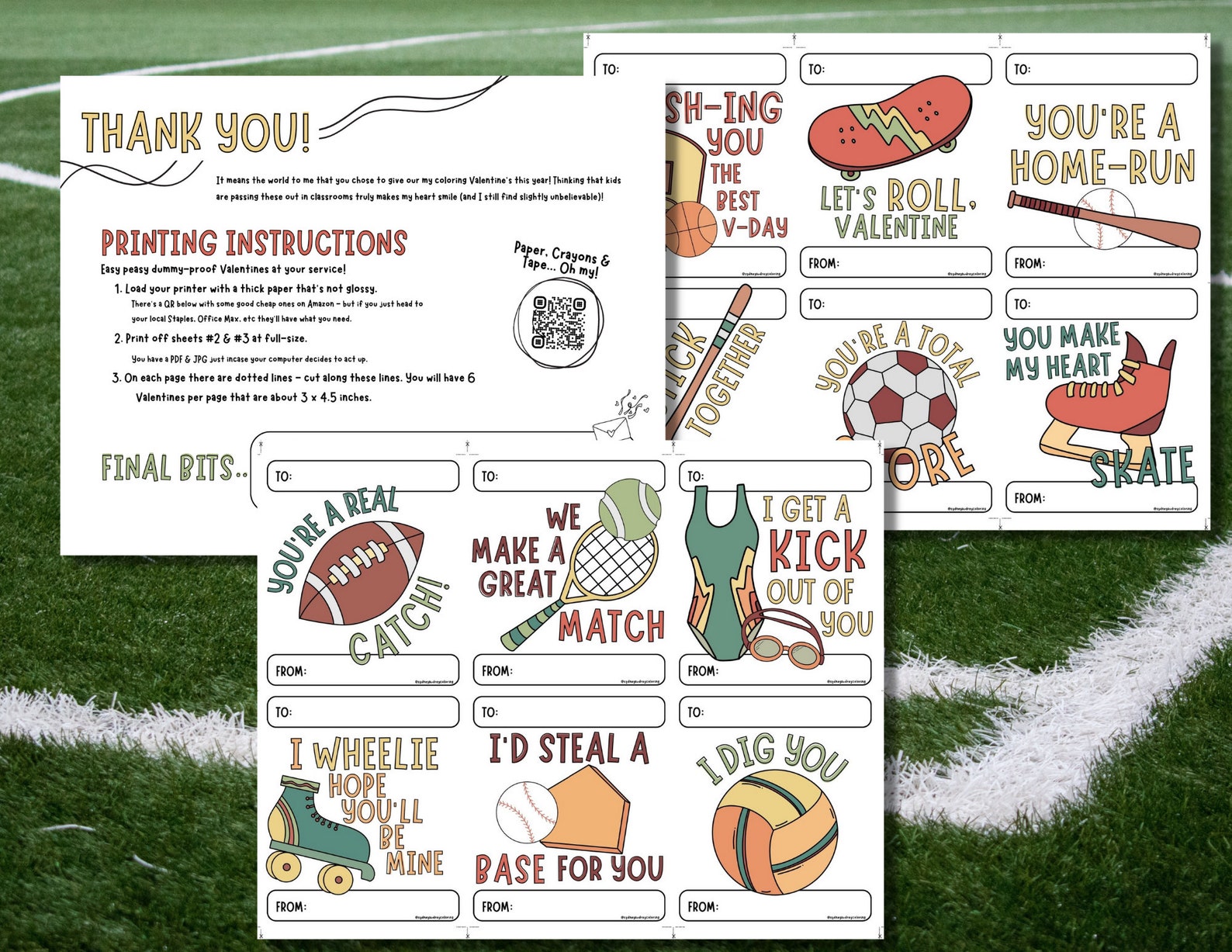 Printable Sports Valentines Day Cards - Sport Pun Downloadable ...