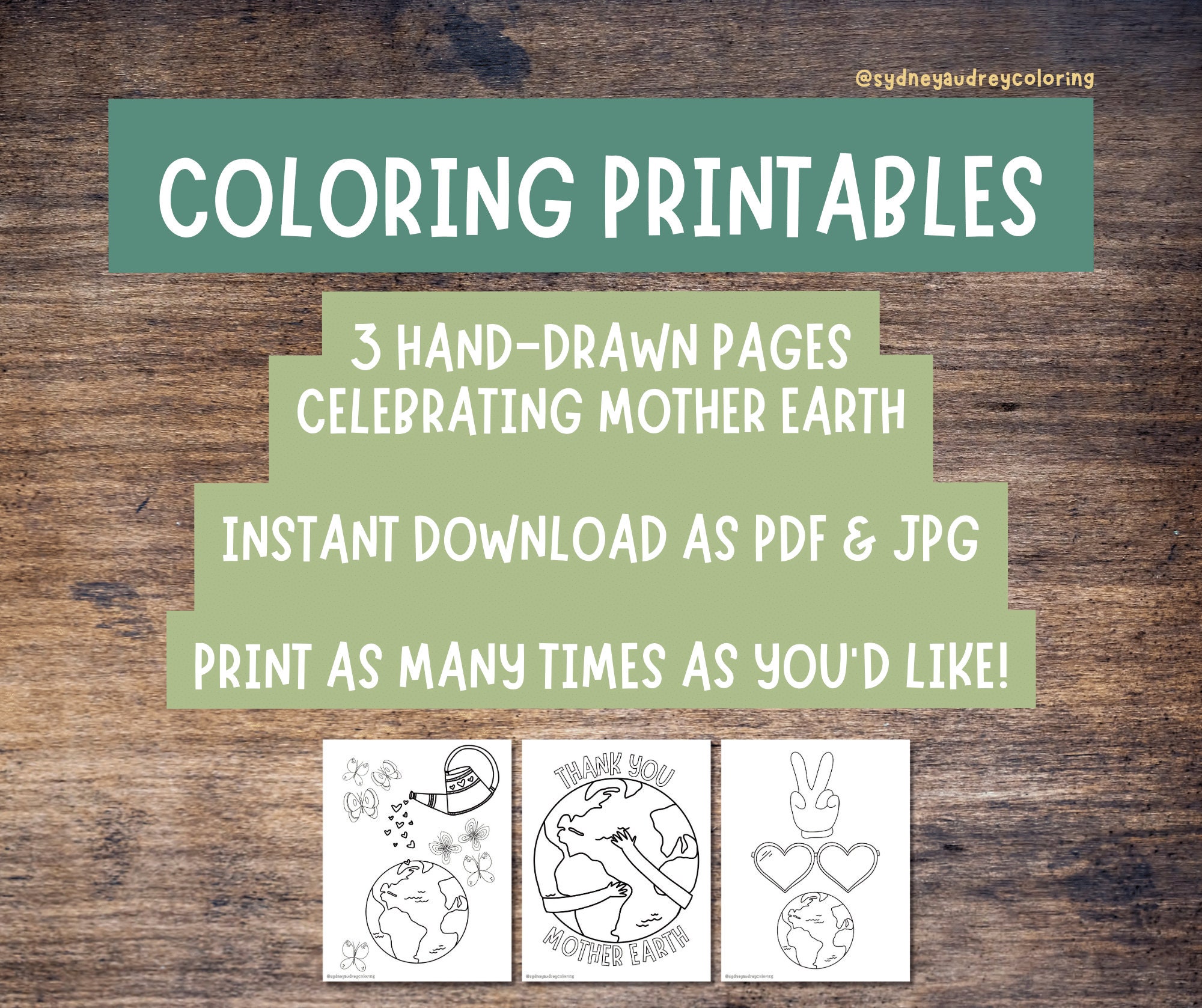 Earth Day Coloring Printables - Instant Coloring Downloads for to ...