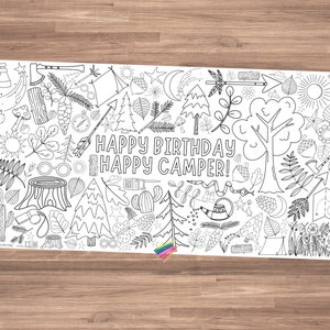 GIANT Personalized Camping Theme Coloring Poster - Huge Coloring Banner ...
