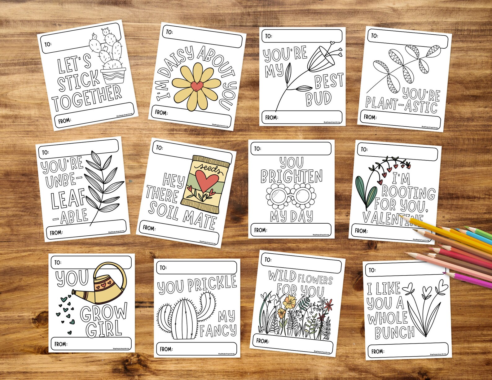 Printable Colorable Valentines Day Cards - Kids Classroom Plant ...