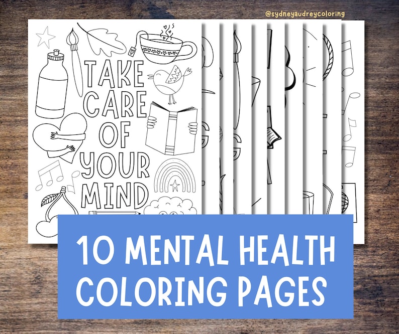 Mental Health Coloring Pages - 10 Self Care Activities and Coloring ...