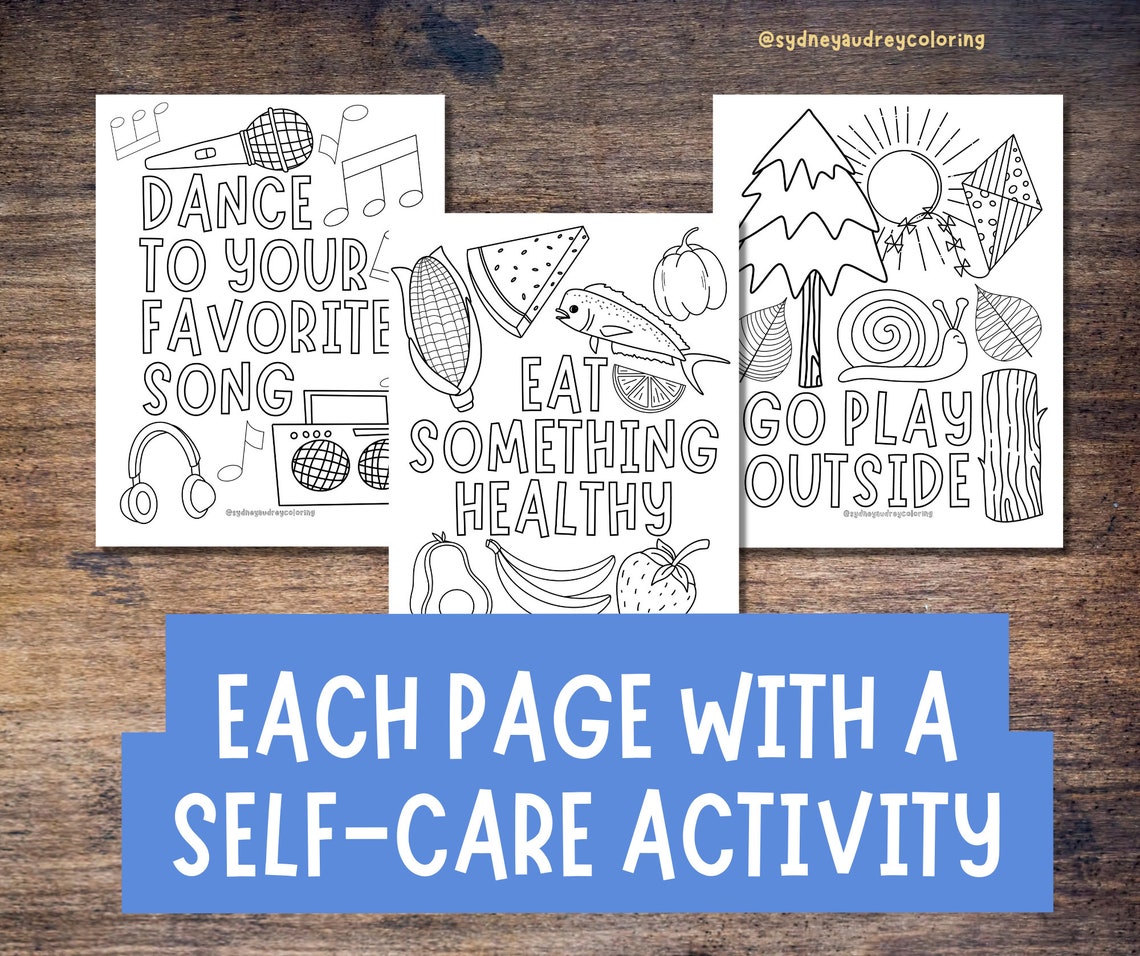 Mental Health Coloring Pages - 10 Self Care Activities and Coloring ...