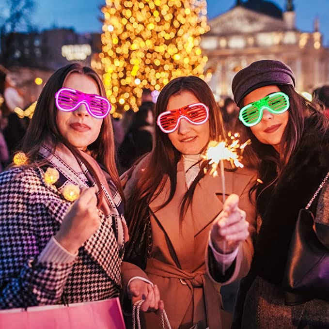 Neon Glow Glasses Set, LED Glow Glasses Set Includes 5 Neon Colors (red ...