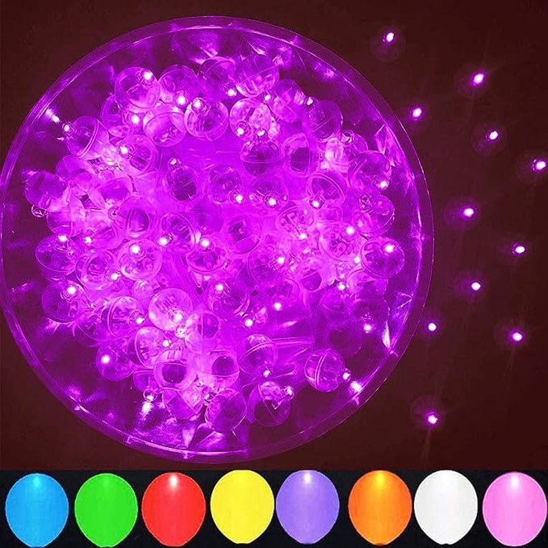 100pcs Multicolor LED Balloon Light Rainbow Colored LED Flash Mini Ball ...