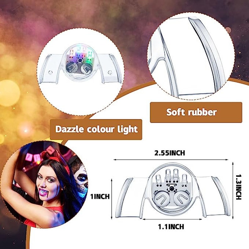 LED Flashing Mouth Teeth Guard Light up Teeth Glow in the Dark LED ...