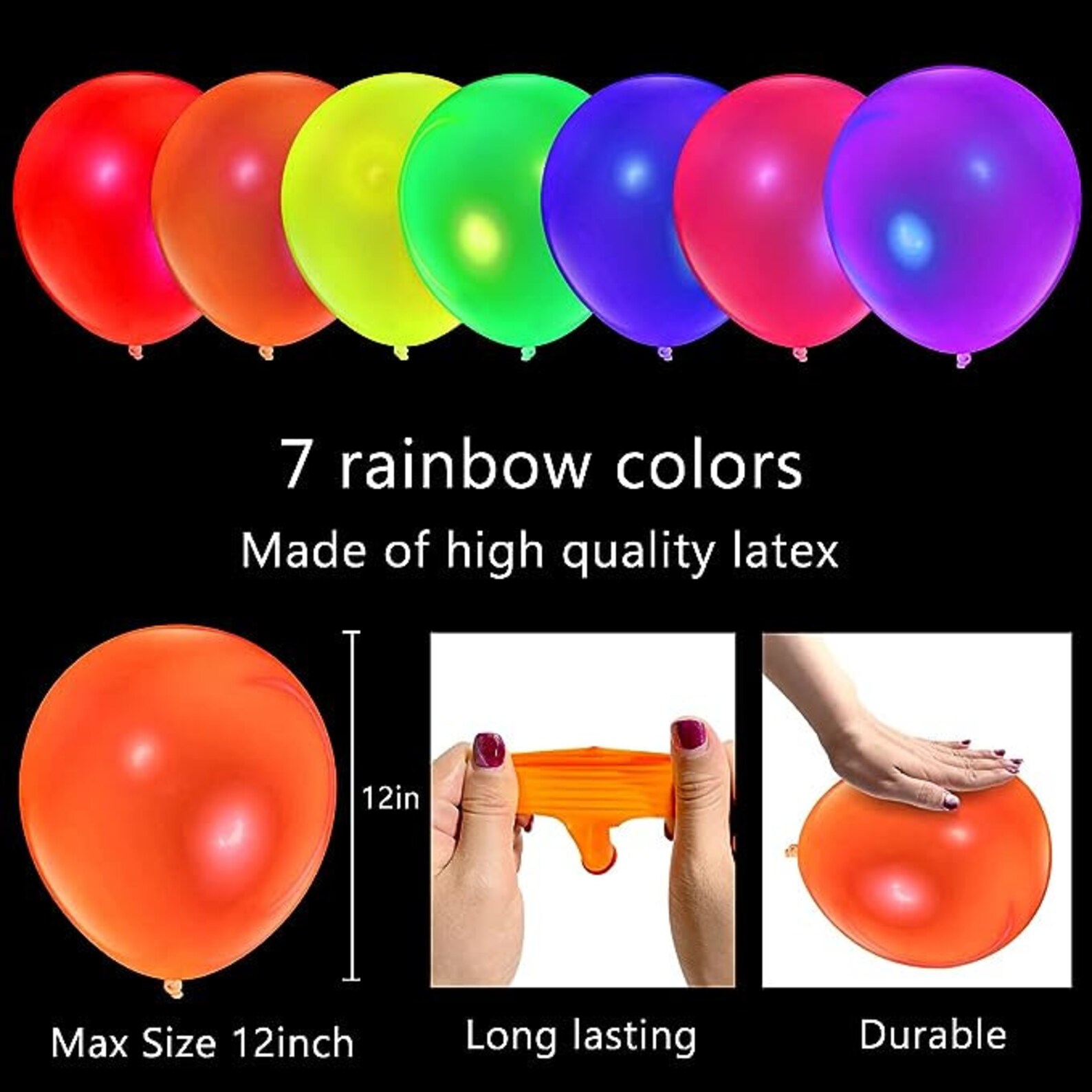 Colored UV Neon Balloons, Glow Balloons, Neon Party Decorations, Glow ...