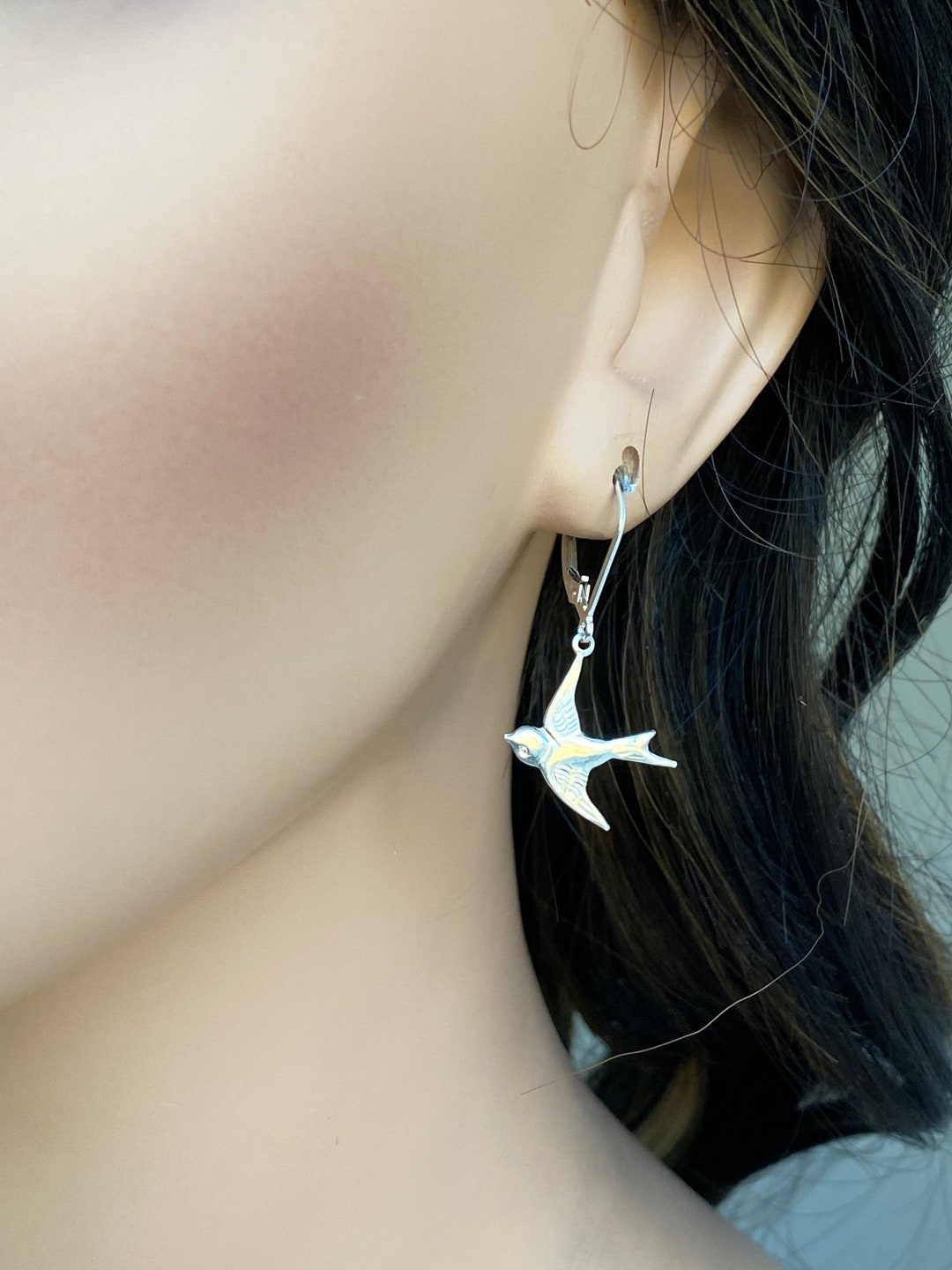 14k Gold Fill/ Sterling Silver Bird Earrings, Lever Back Earrings ...