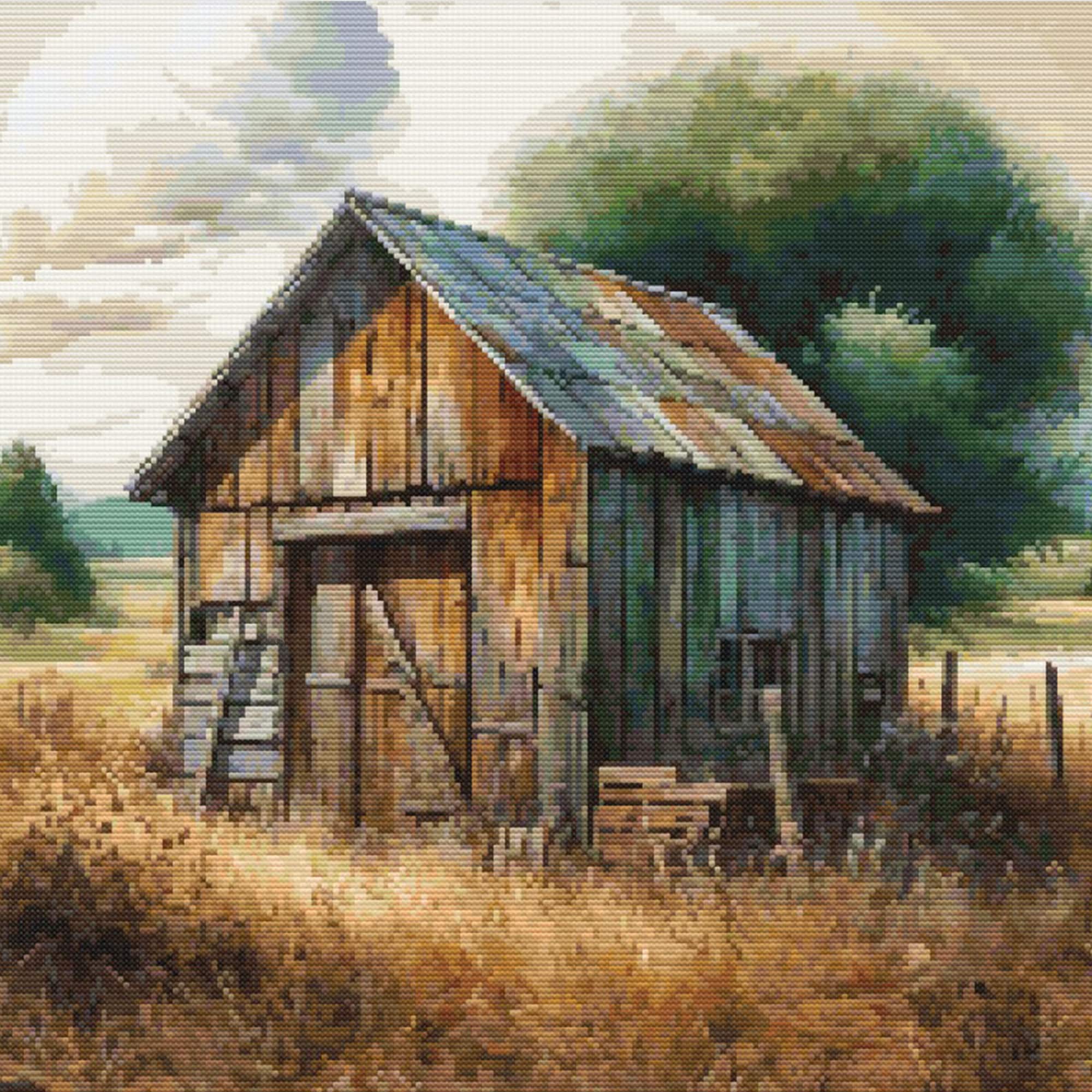 Rustic Barn Cross Stitch Pattern Countryside Farmhouse Needlework ...