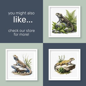 Leopard Gecko Cross Stitch Pattern - Realistic Gecko Lizard on Rock ...