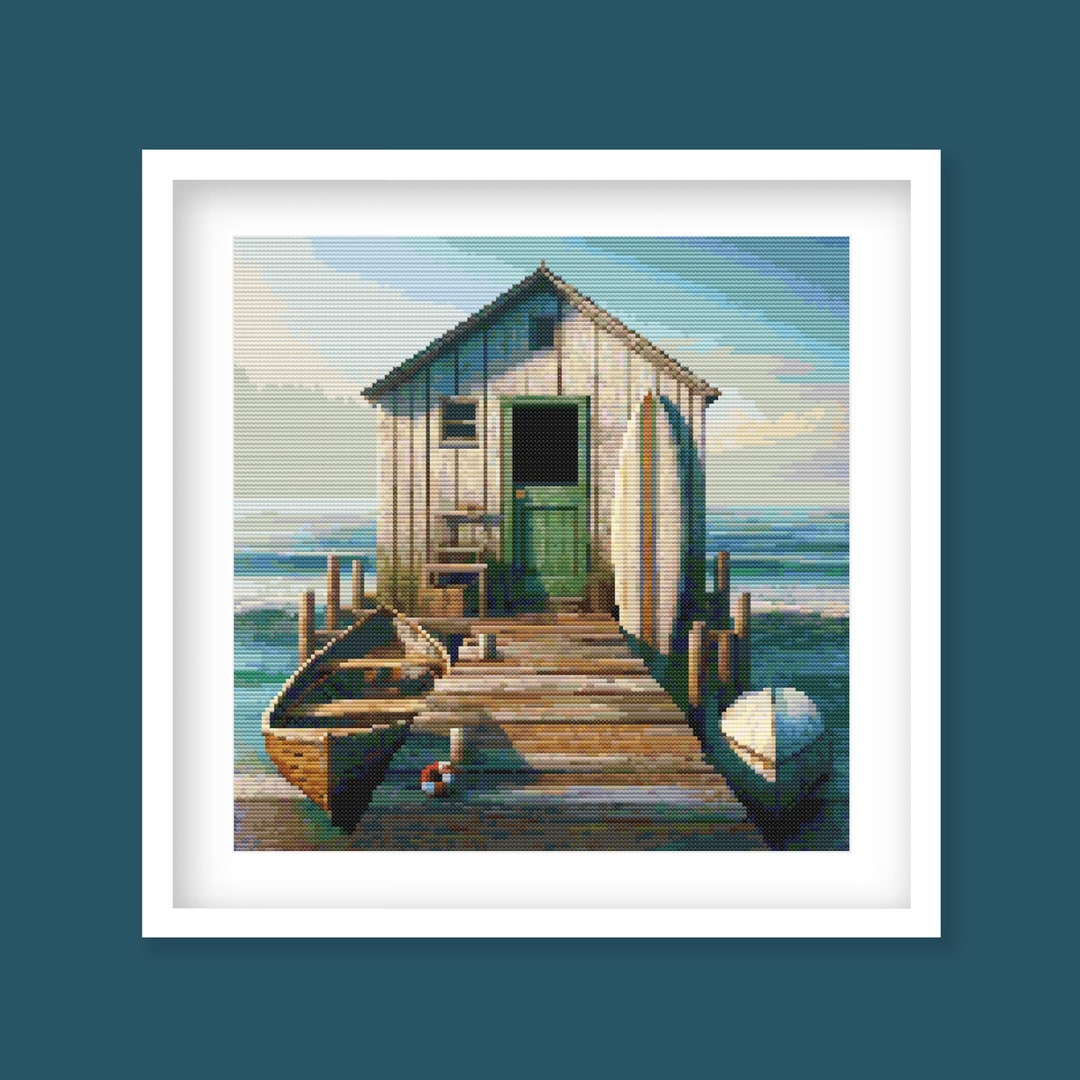 Boat Shed Cross Stitch Pattern, Full Coverage Cross Stitch, Advanced ...