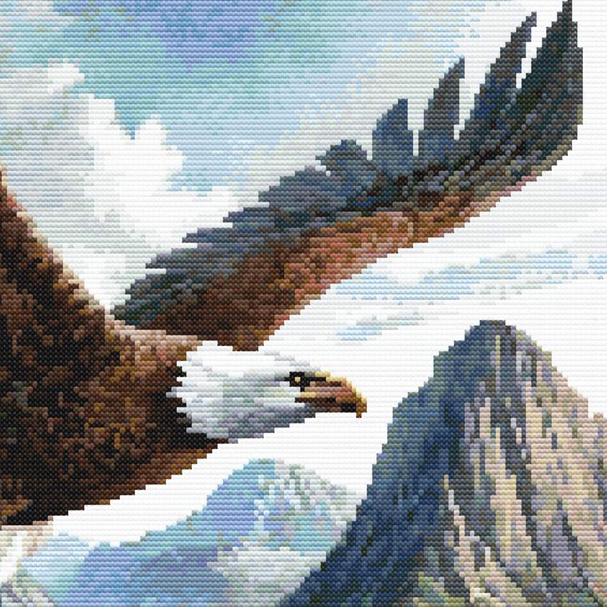 Bald Eagle Flying Cross Stitch Pattern, Majestic American Eagle Over ...
