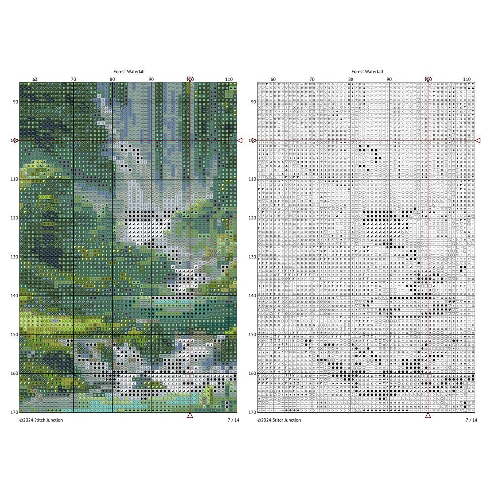 Forest Waterfall Cross Stitch Pattern, Digital Download, Nature ...
