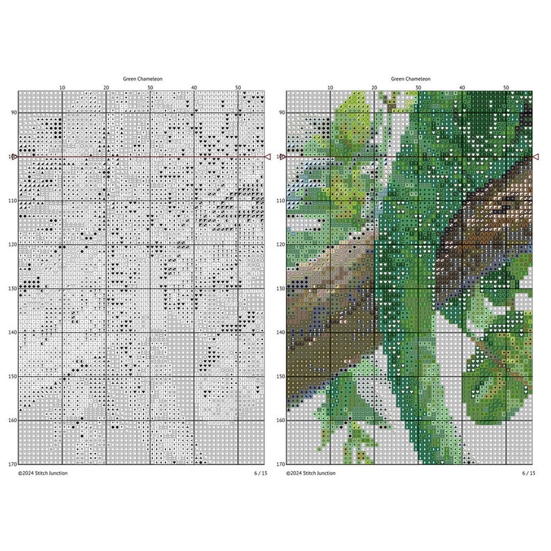 Chameleon Lizard Cross Stitch Pattern - Realistic Reptile Design for Nature and Wildlife ...